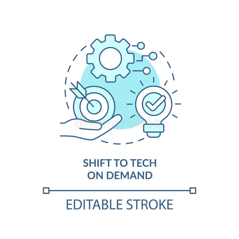 Shift To Tech on Demand Turquoise Concept Icon Stock Vector ...