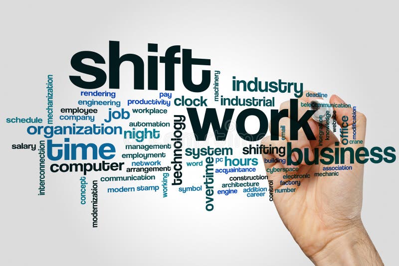 Shift work word cloud stock photo. Image of employment - 90881018