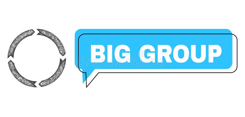 Shifted Big Group Conversation Balloon and Network Rotation Icon Stock ...