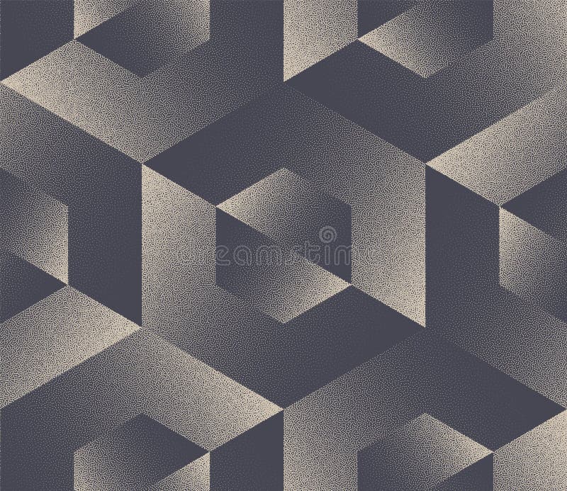 Shifted Bold Hexagon Seamless Pattern Trend Vector Dot Work Abstract ...