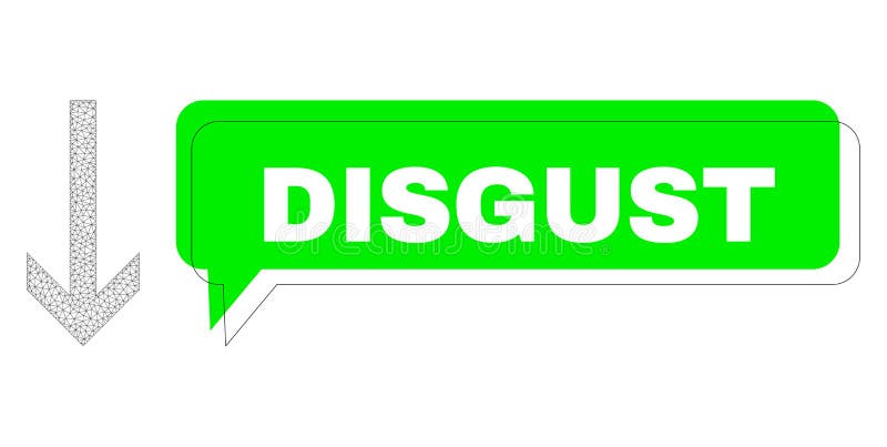 Shifted Disgust Green Chat Balloon and Mesh Carcass Arrow Down Stock ...