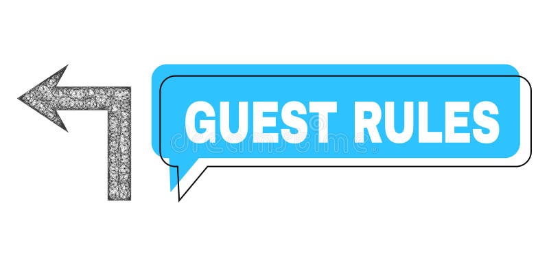 Shifted Guest Rules Chat Frame and Network Turn Left Icon Stock Vector ...