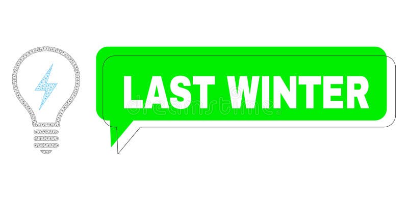 Shifted Last Winter Green Message Cloud and Mesh 2D Electric Bulb Stock ...