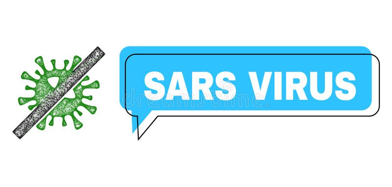 Shifted Sars Virus Conversation Frame and Net Mesh No SARS Virus Icon ...