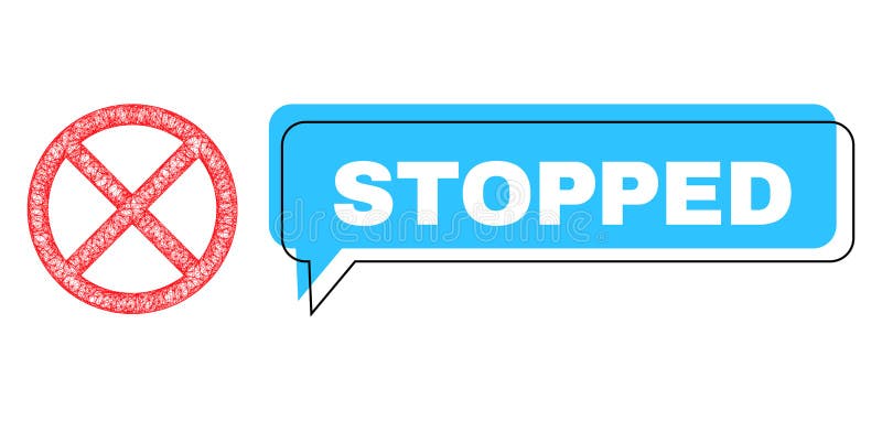 Shifted Stopped Message Bubble and Hatched Stopped Icon Stock Vector ...