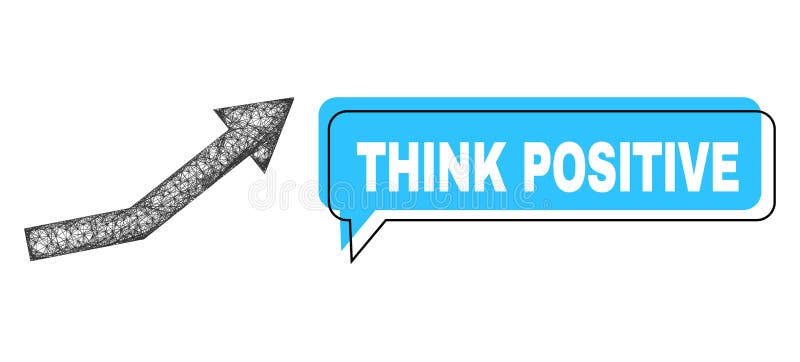 Shifted Think Positive Chat Frame and Network Growth Trend Icon Stock ...