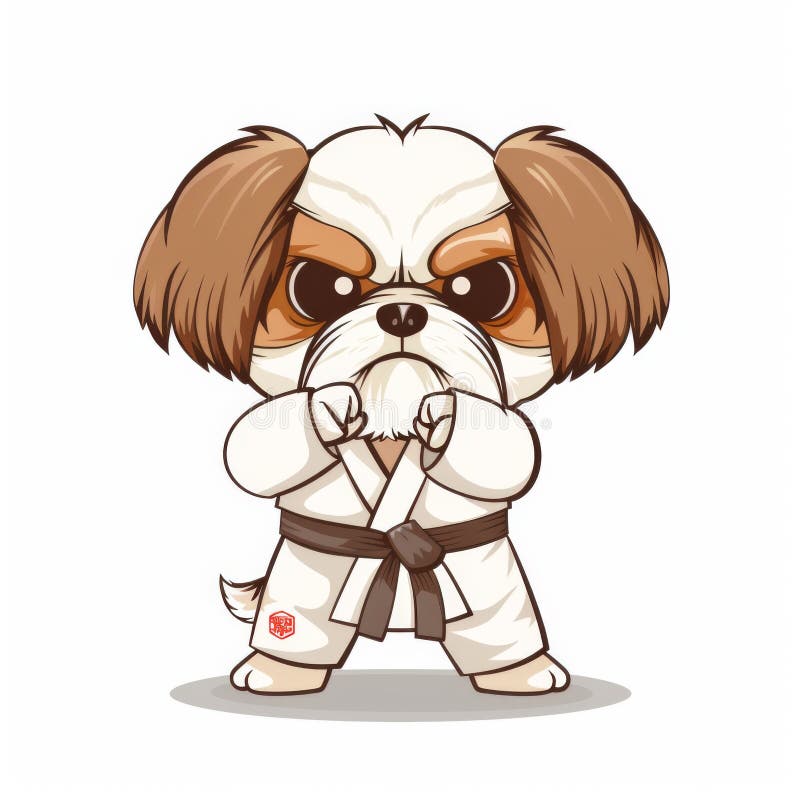 Shih tzu in Karate sport stock illustration. Illustration of shih ...