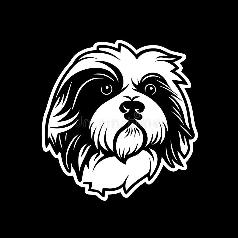Shih Tzu - Minimalist and Flat Logo - Vector Illustration Stock Vector ...