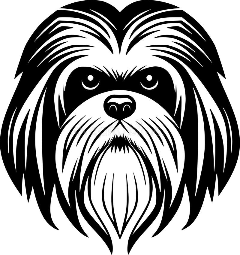 Shih Tzu - Minimalist and Flat Logo - Vector Illustration Stock Vector ...