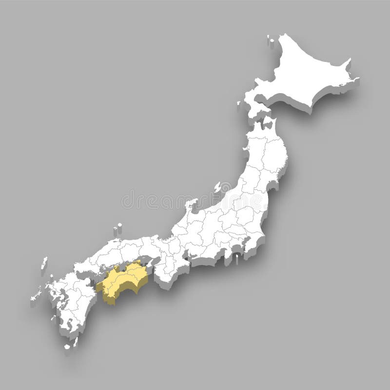 Shikoku Region Location within Japan Map Stock Vector - Illustration of ...