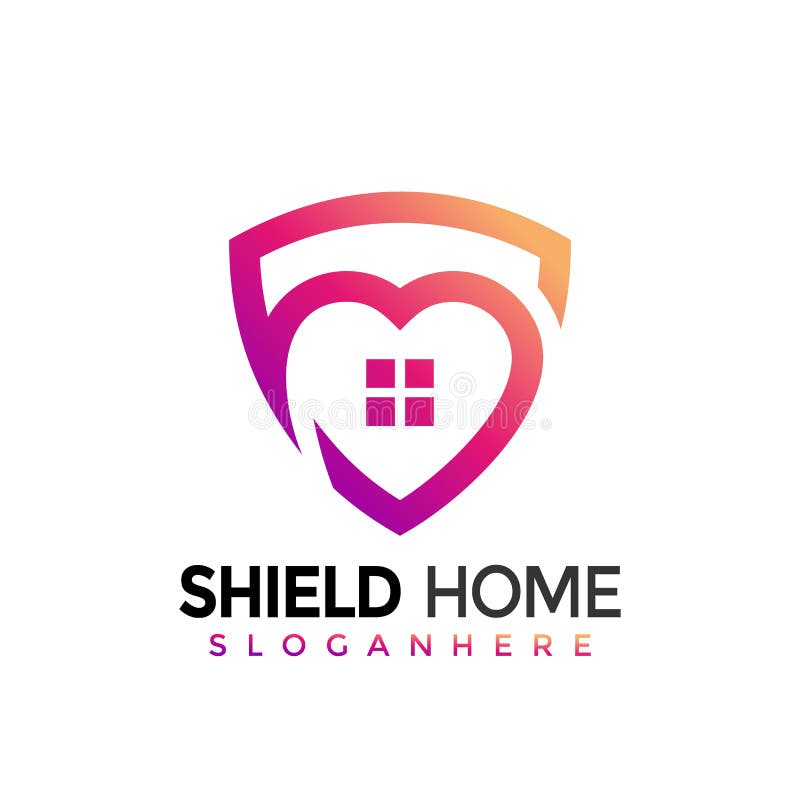Shiled Home Modern Logo Design Vector Illustration Stock Vector ...