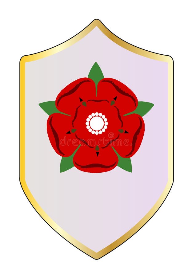 Lancastrian Red Rose Shield on White Stock Vector - Illustration of ...