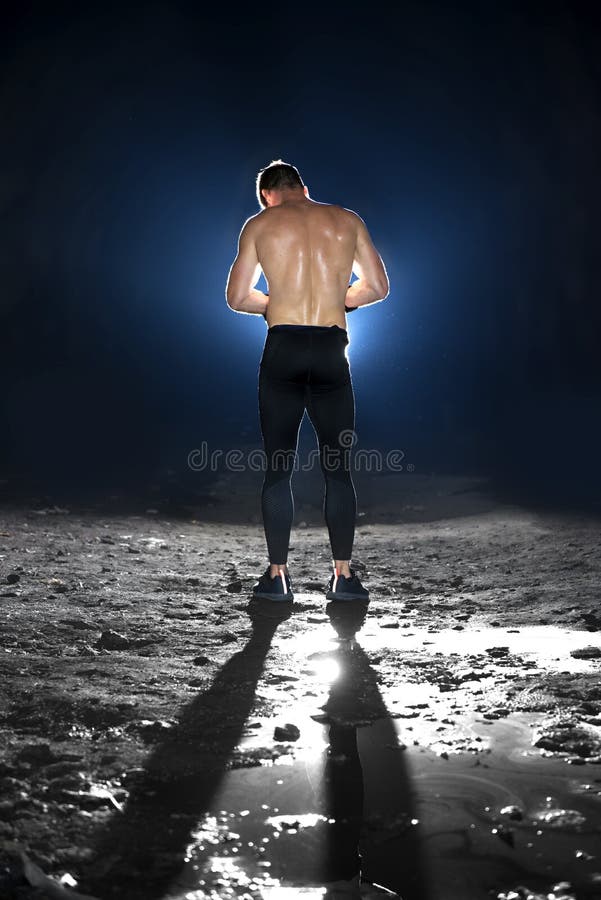 Shiloutte of a Boxer in a Cave Stock Image - Image of muscular ...