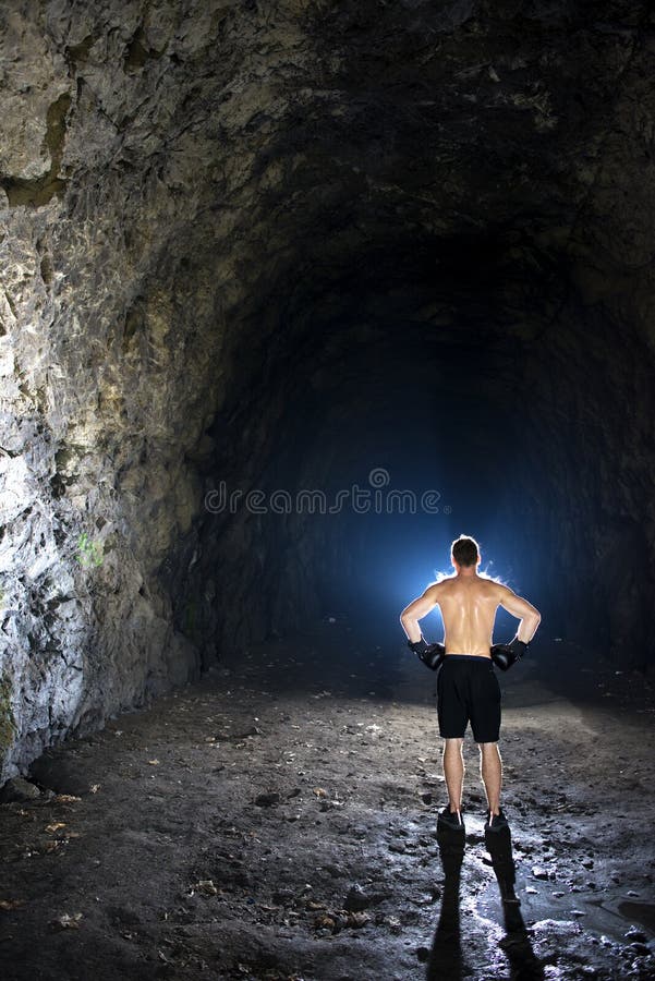 Shiloutte of a Boxer in a Cave Stock Photo - Image of activity ...