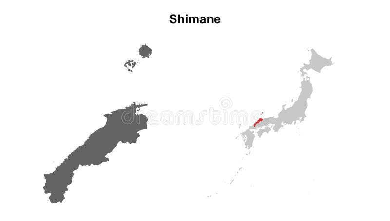 Shimane outline map stock vector. Illustration of nippon - 379000694