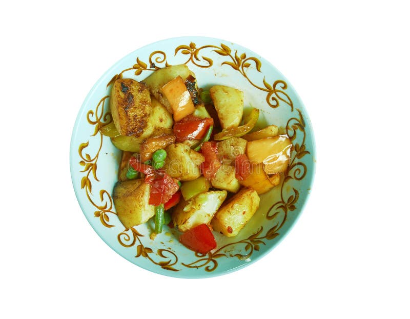 Shimla Mirch Aloo imagen de archivo. Imagen de cocinado - 157821517