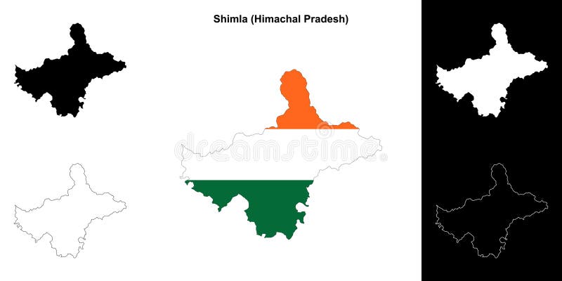 Shimla outline map stock vector. Illustration of district - 368827533