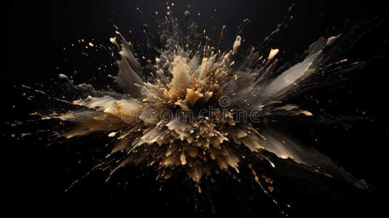 Shimmer Black and Gold Explosion Stock Illustration - Illustration of ...