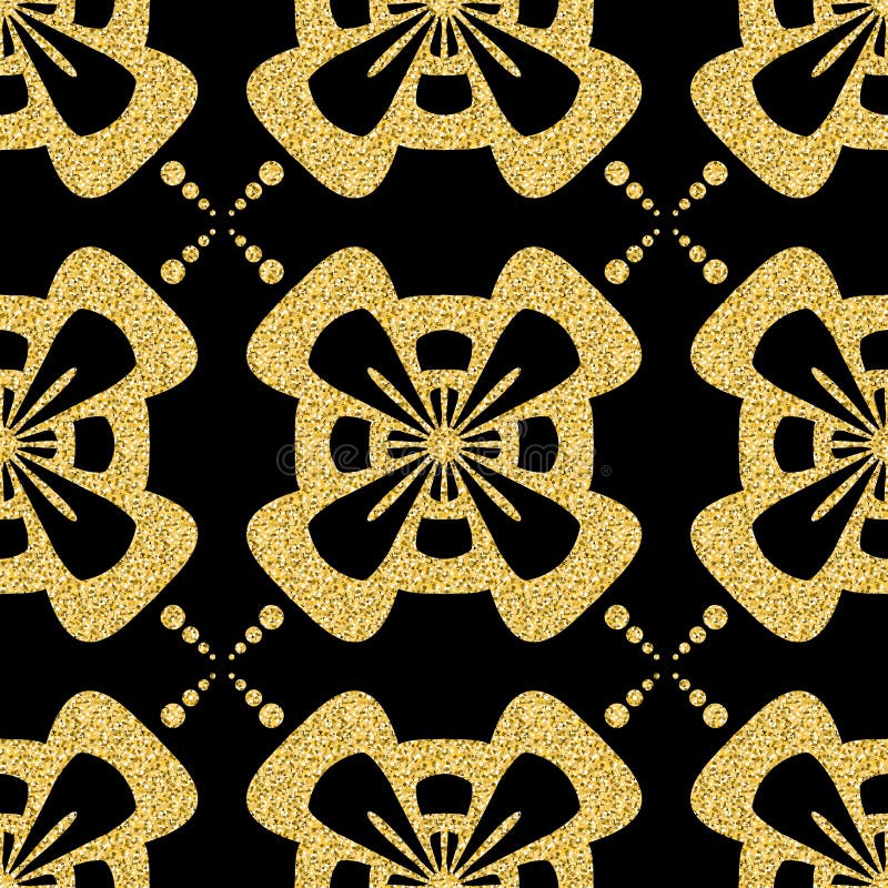 Shimmer Gold Seamless Pattern in Arabic Style, Black Gold Pattern for ...