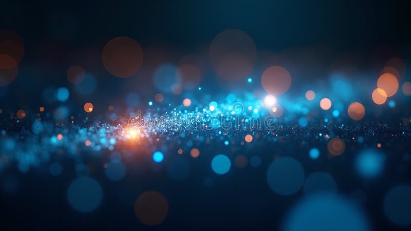 Abstract Lightscape, Luminous Depths of Blue and Gold Stock ...