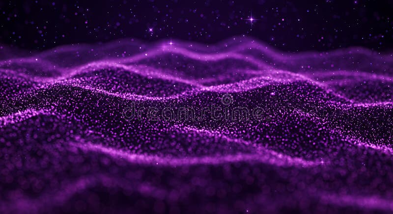Abstract Purple Particle Wave Background with Shimmering Light Effects ...