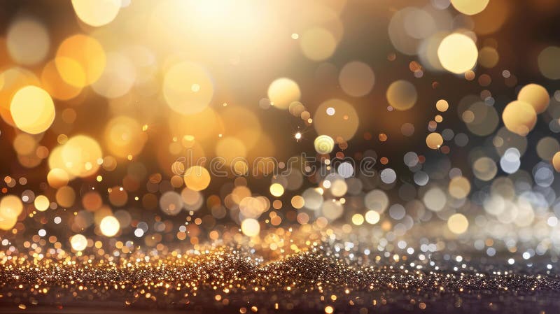 Shimmering Abstract Gold Bokeh Light Background for Design Projects ...