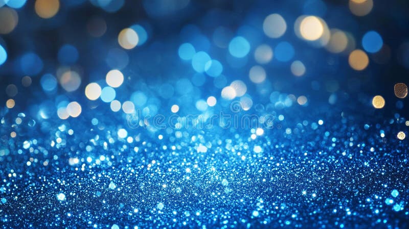 A Shimmering Blue Background Filled with Glitter and Soft Bokeh Lights ...