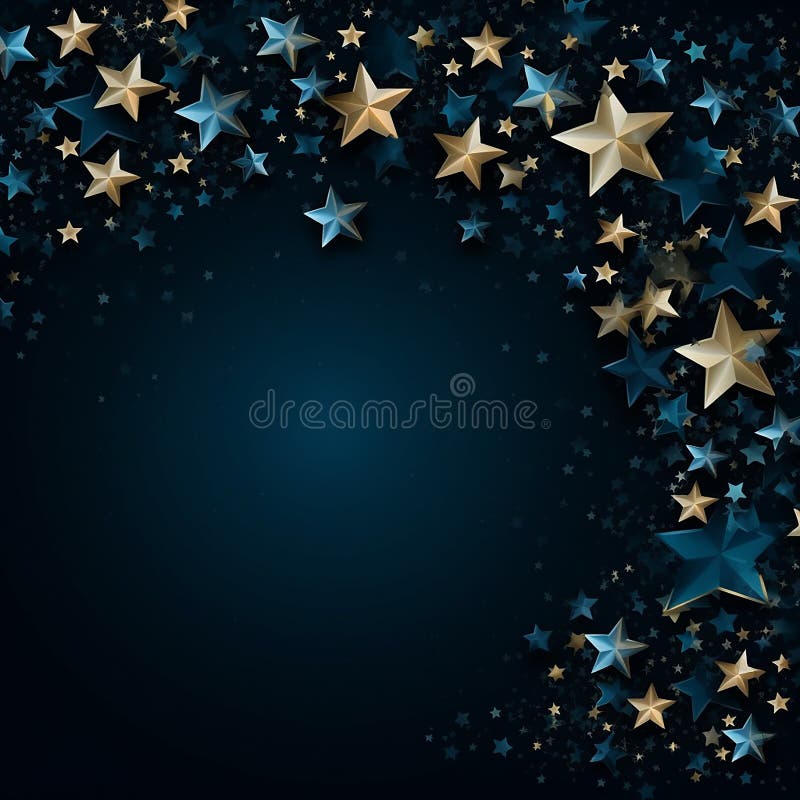 Shimmering Blue Stars Against a Dark Gradient Background Stock ...