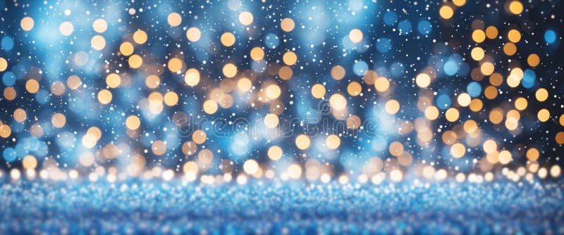 Shimmering Bokeh Lights with Dreamy Blue Sparkle Backdrop Stock ...