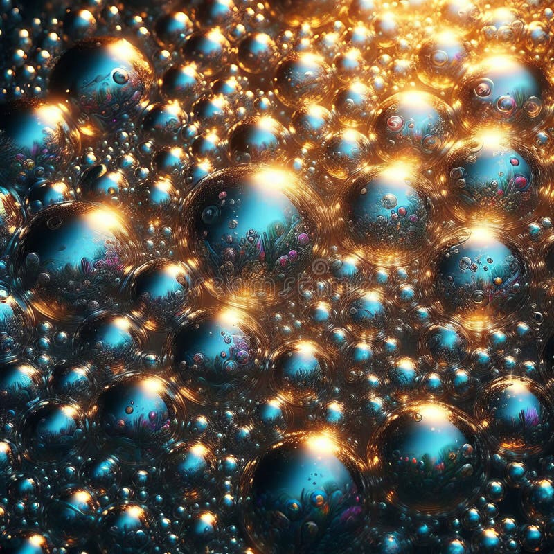 Shimmering Bubbles, Close Up, Phot Stock Photo - Image of high, close ...