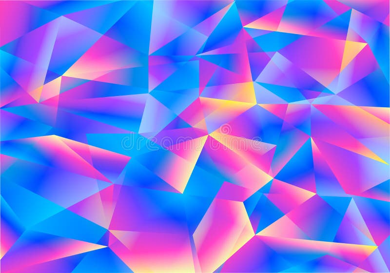 Shimmering Color Background with Abstract Triangles. Vector Iridescent ...