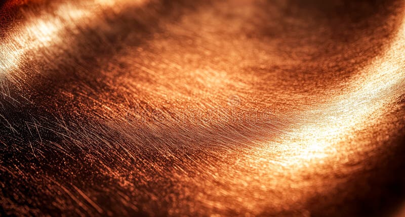 Shimmering Copper Surface Reflecting Light in Warm Tones, Highlighting ...