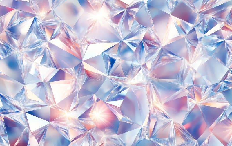 Shimmering Crystal Diamonds Dance on a White-blue Gradient Backdrop ...