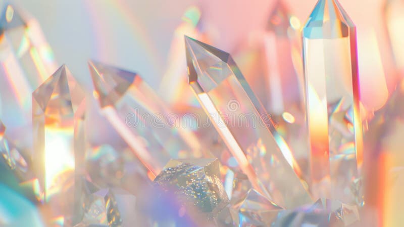 Shimmering Crystal Landscape in Pastel Rainbow Hues Stock Photo - Image ...
