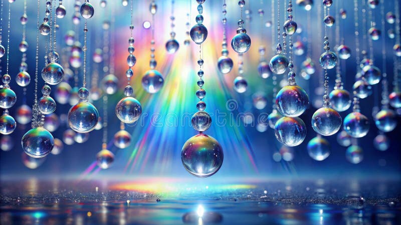 Shimmering Crystal Rain an Abstract Image of Hanging Orbs Reflecting ...