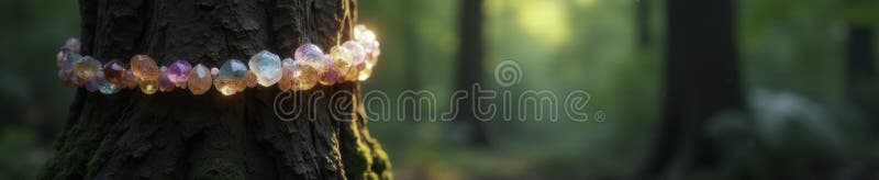 Shimmering Crystal Strand Wrapped Around a Wooden Pillar, Tree, Pillars ...