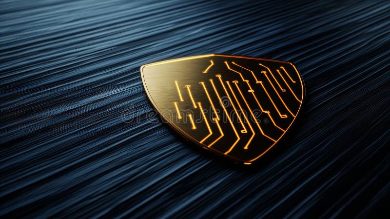 A Shimmering Cybersecurity Shield on a Textured Backdrop Symbolizes ...