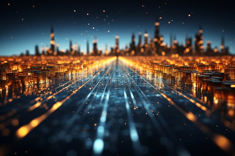 Shimmering Data Connection Illustration with Glittering Dust and Speed ...