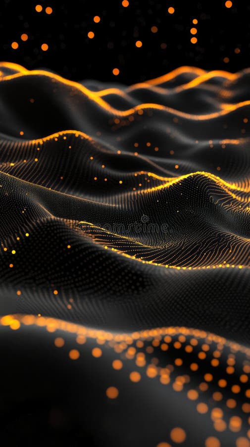 Shimmering Data Particles Shaping a Dynamic Wave, an Abstract Portrayal ...