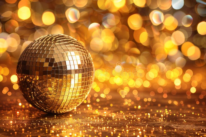 Shimmering Disco Ball with Lights on Radiant Abstract Backdrop for a ...