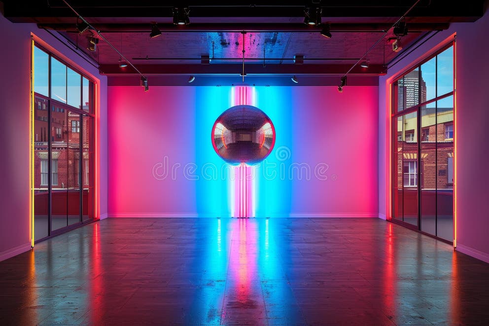 Shimmering Disco Ball on a Subtle Grey Background Creating a ...