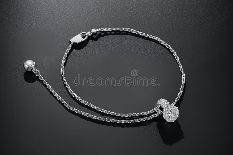 Shimmering Elegance a Captivating Silver Charm Anklet.AI Generated ...