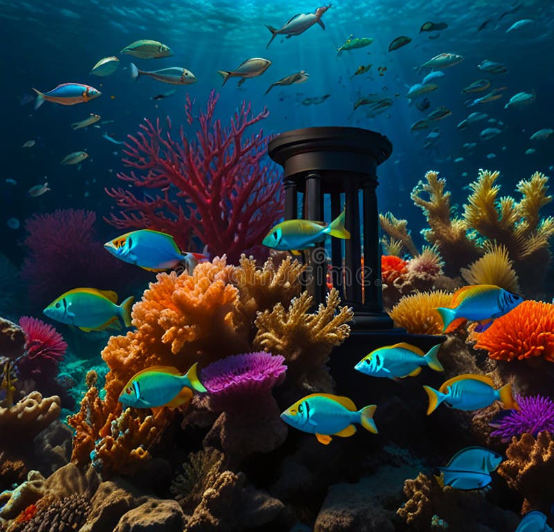 A Shimmering Fish. Generative Ai Stock Illustration - Illustration of ...