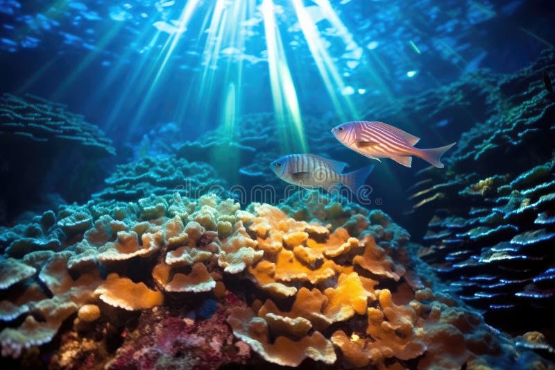 Shimmering Fish Scales Under a Divers Torch Light Stock Photo - Image ...