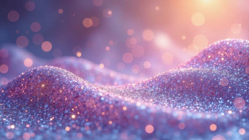 Shimmering Glittering Landscape of Sparkling Dust with Soft Light and ...