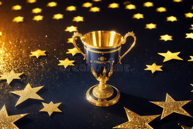 The Shimmering Glory of the Golden Trophy.AI Generated Stock ...