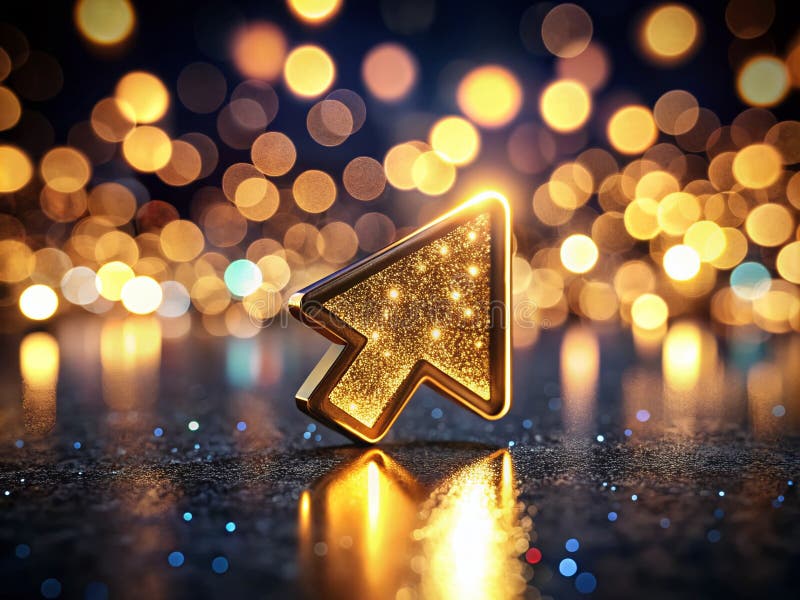 Shimmering Gold Cursor on a Dark Night Background a Luxurious UI ...