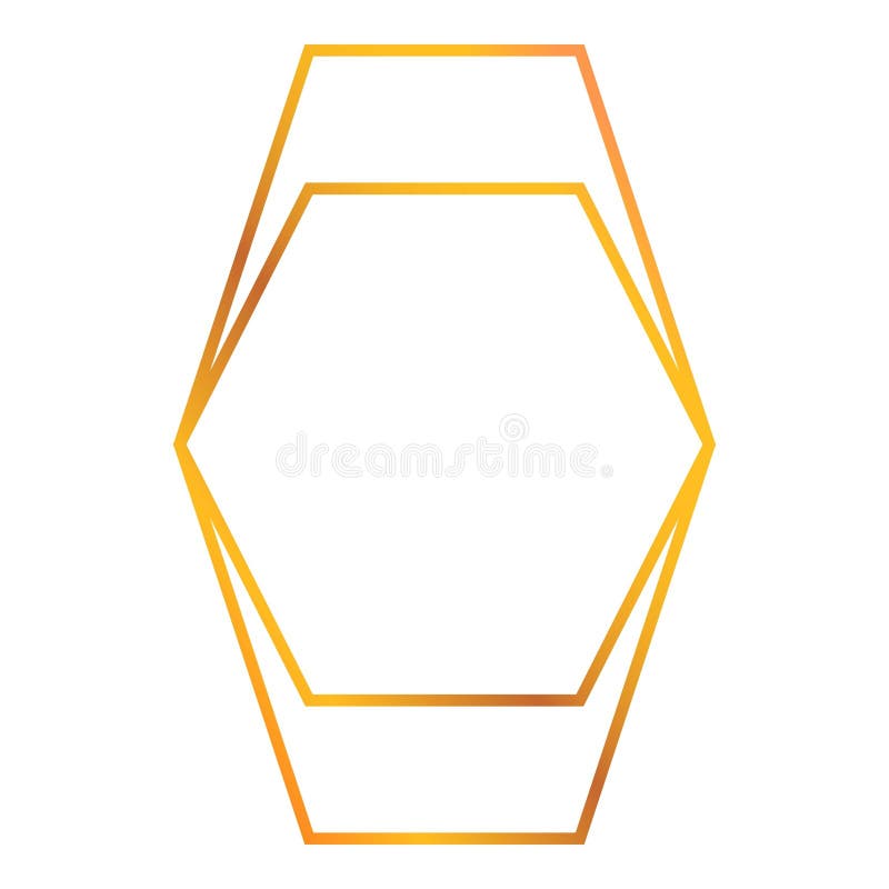 Golden Doubled Hexagon Frame Forming Empty Copy Space Stock Vector ...