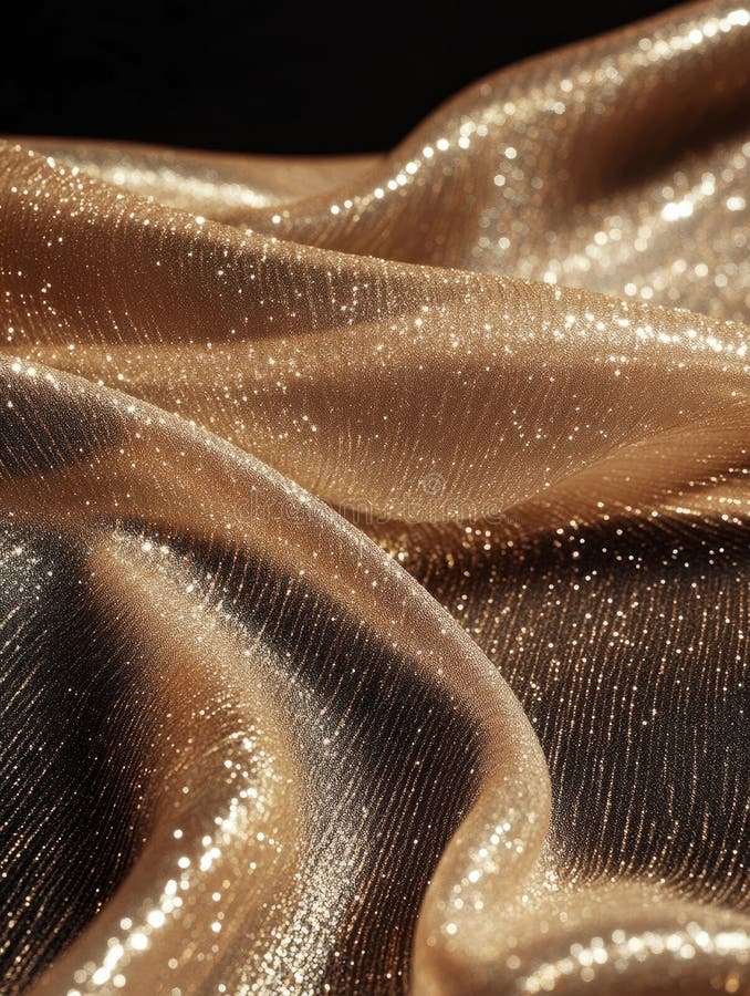 Shimmering Gold Fabric with Luxurious Texture. Stock Photo - Image of ...