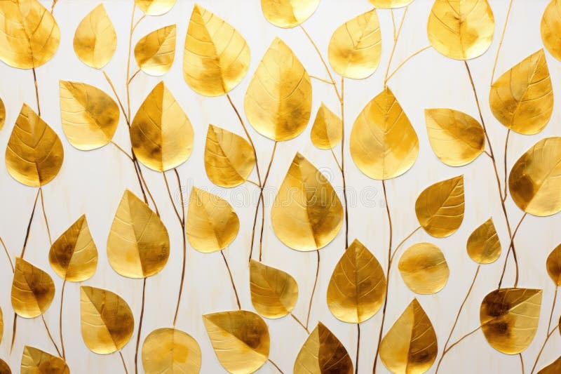 Shimmering Gold Leaf Structure Background. Generate Ai Stock ...